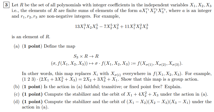 Solved 3 Let R be the set of all polynomials with integer | Chegg.com