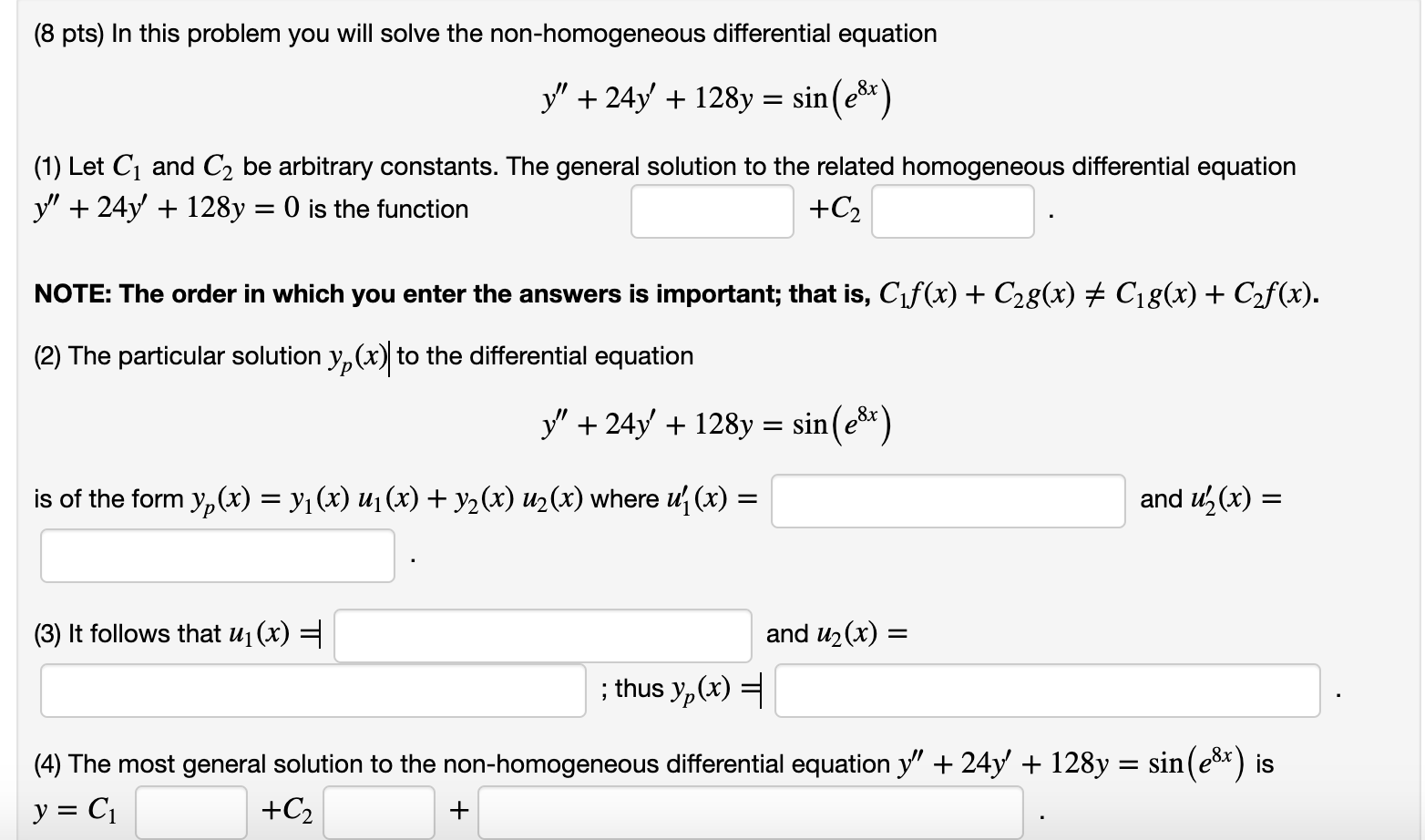 Solved (8 pts) In this problem you will solve the | Chegg.com
