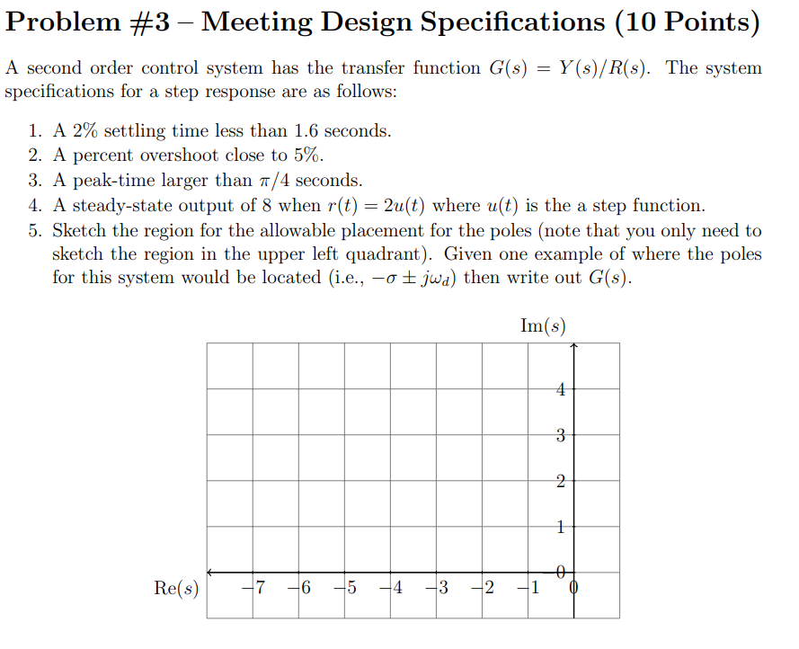 Solved Problem #3 – Meeting Design Specifications (10 | Chegg.com