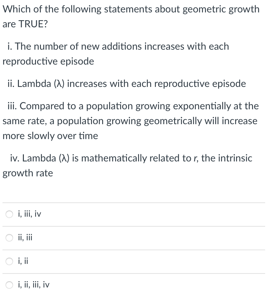 Solved Which of the following statements about geometric | Chegg.com