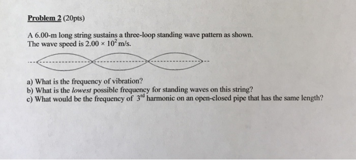 Solved A 6.00-m long string sustains a three-loop standing | Chegg.com