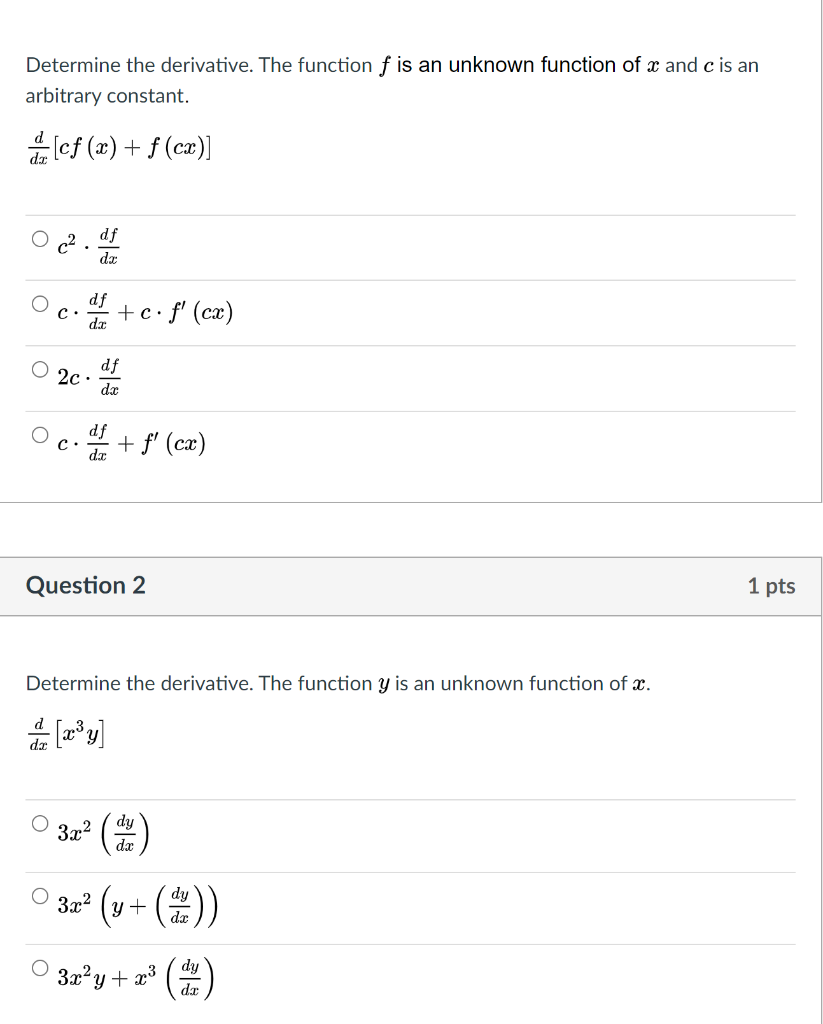 Solved Determine the derivative. The function f is an | Chegg.com