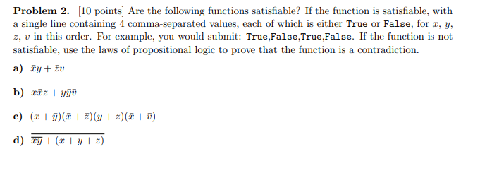 Solved Problem 2. [10 points] Are the following functions | Chegg.com