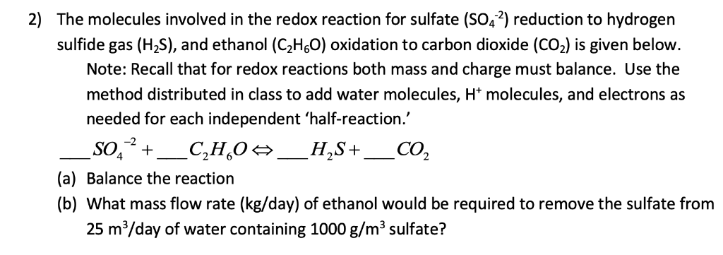 Solved The molecules involved in the redox reaction for | Chegg.com