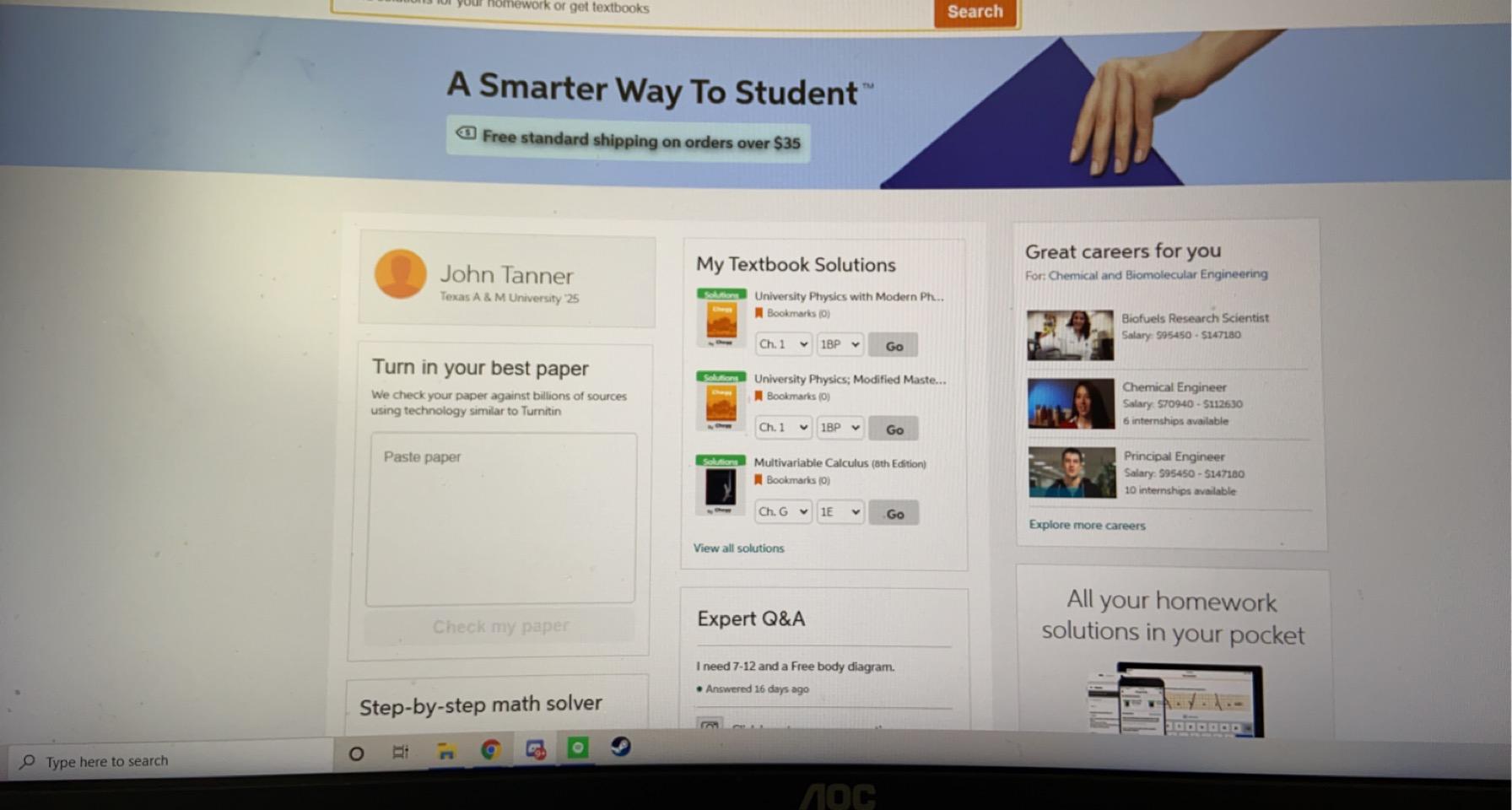 Solved your homework or get textbooks Search A Smarter Way | Chegg.com