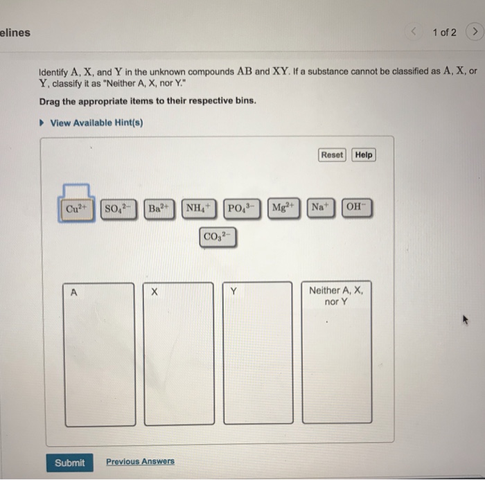 elines 1 of 2> Identify A, X, and Y in the unknown | Chegg.com