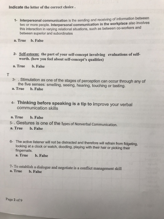 Solved Indicate the letter of the correct choice. 1- | Chegg.com