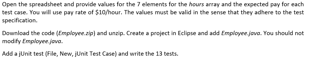 Solved spreadsheet is provided at the bottom with the java | Chegg.com