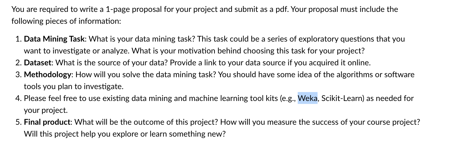 Solved You are required to write a 1-page proposal for your | Chegg.com