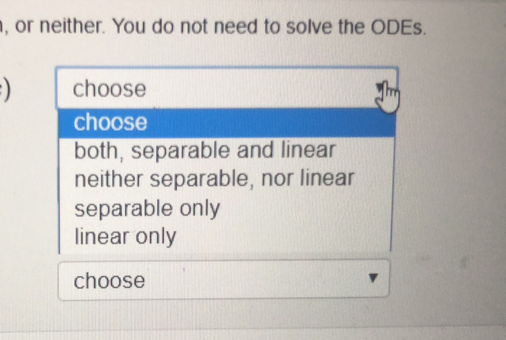 Solved (1 point) Classify each of the following ODEs as | Chegg.com Solved (1 point) Classify each of the following ODEs as | Chegg.com