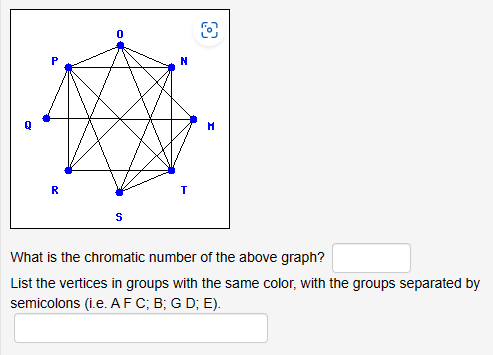 What is the chromatic number of the above graph? List | Chegg.com