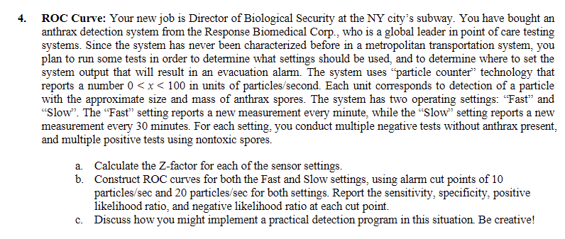 Anthrax spore measurements in units of particles/sedc | Chegg.com
