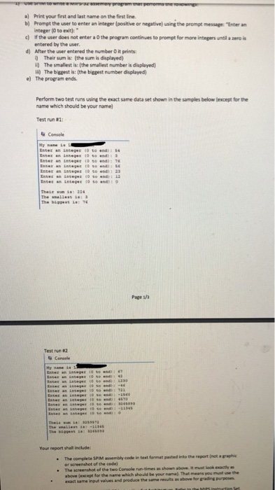 Solved Use qtspim to write a mips program. If you can’t | Chegg.com