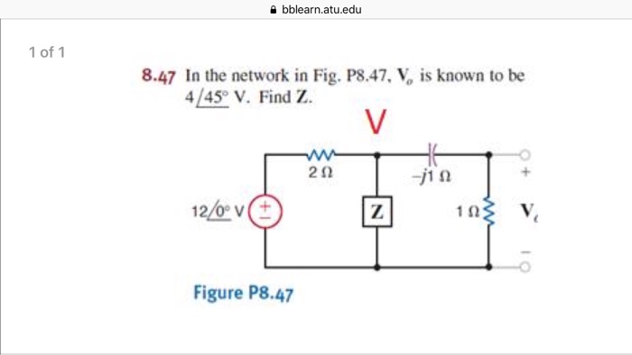 Solved bblearn.atu.edu 1 of 1 8.47 In the network in Fig. | Chegg.com