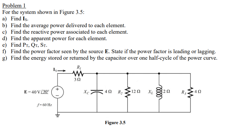 Problem 1 For the system shown in Figure 3.5: a) Find | Chegg.com