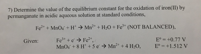 Solved 7) Determine the value of the equilibrium constant | Chegg.com