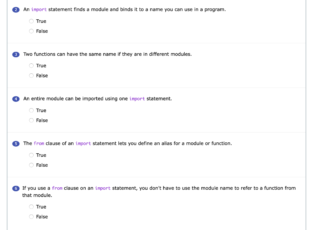 Solved An import statement finds a module and binds it to a | Chegg.com