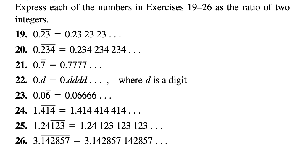 Solved Express each of the numbers in Exercises 19−26 as the | Chegg.com