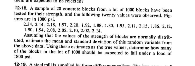 Solved be rejected? 12-18. A sample of 20 concrete blocks | Chegg.com