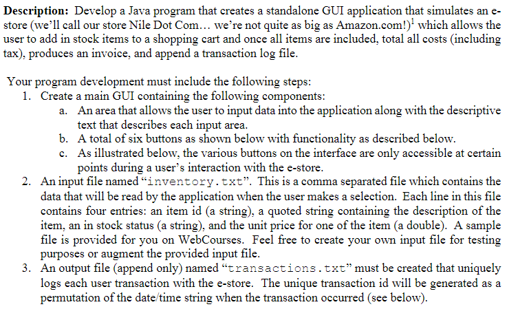 Solved Description: Develop a Java program that creates a | Chegg.com
