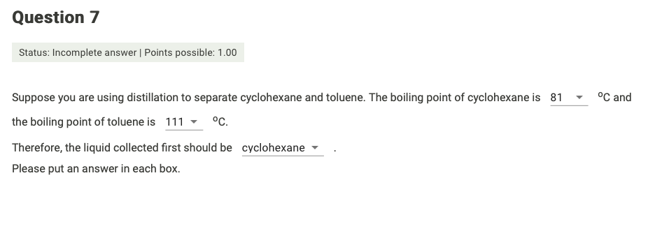 Solved Question 7 Status: Incomplete answer Points possible: | Chegg.com