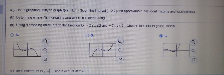 Solved (a) Use a graphing utility to graph f(x)* 3x -3x on | Chegg.com