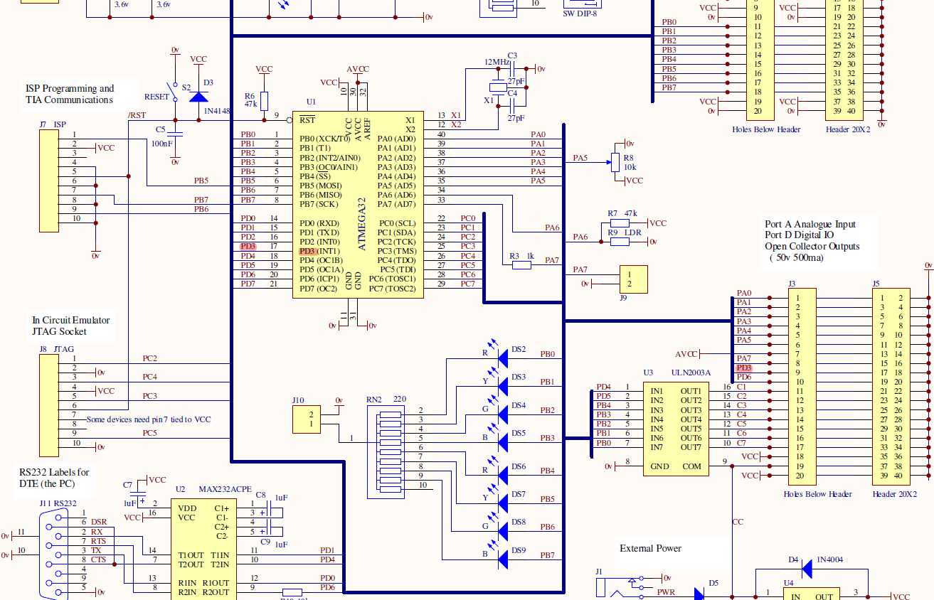 Solved Given the pinout of the ATmega32A microcontroller | Chegg.com