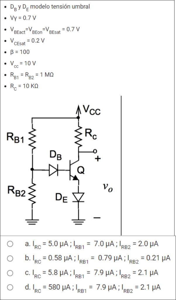 Solved The bipolar transistor Q shown in the figure below | Chegg.com