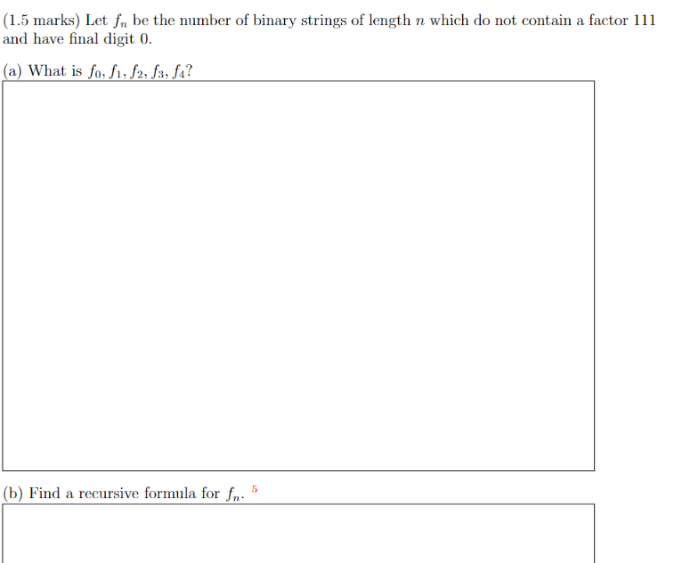 Solved (a) What is f0,f1,f2,f3,f4? b) Find a recursive | Chegg.com