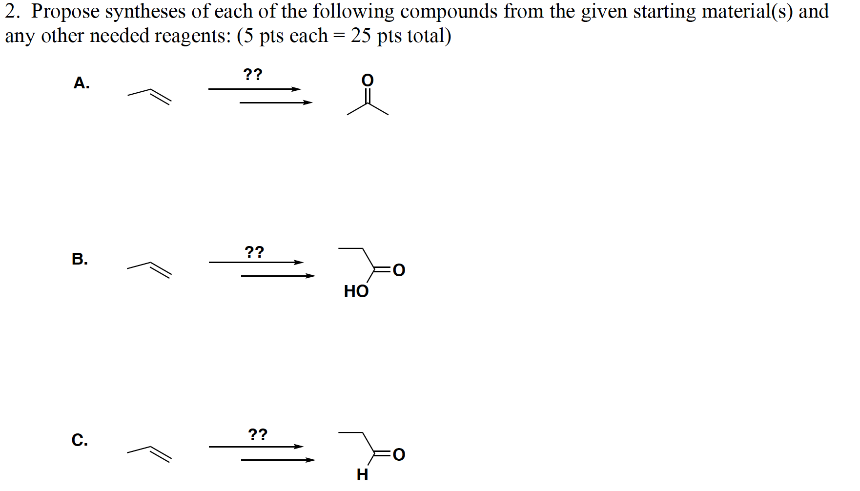 Solved 2. Propose syntheses of each of the following | Chegg.com