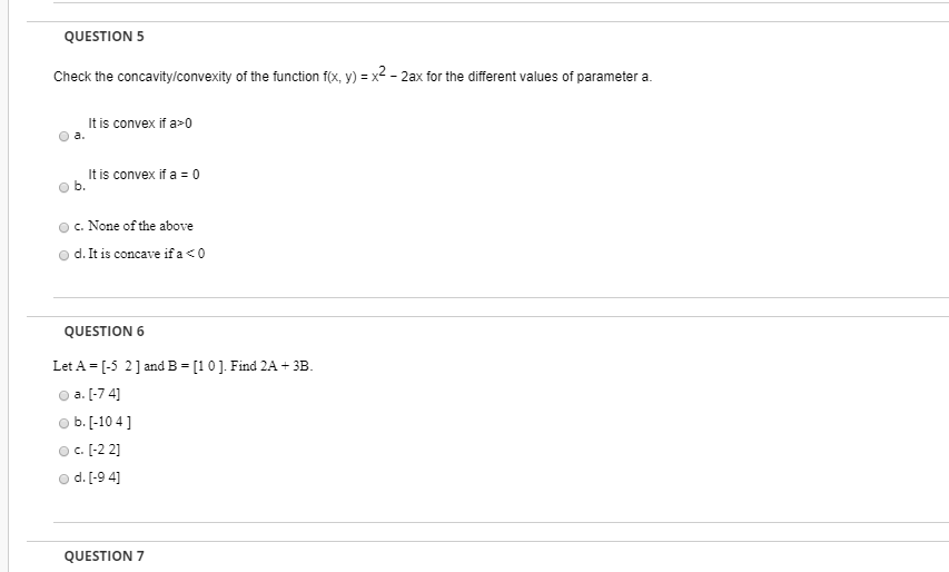 Solved QUESTION 5 Check the concavity/convexity of the | Chegg.com