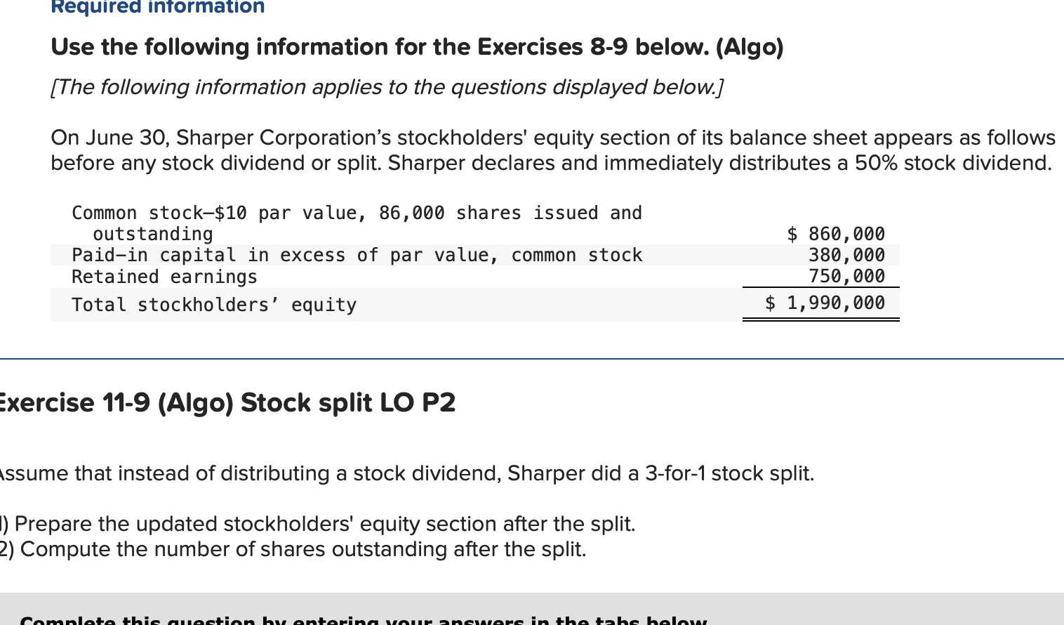 Solved Use the following information for the Exercises 8-9 | Chegg.com