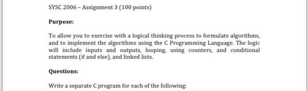 Solved Sysc 2006 Assignment 3 100 Points Purpose To Allow