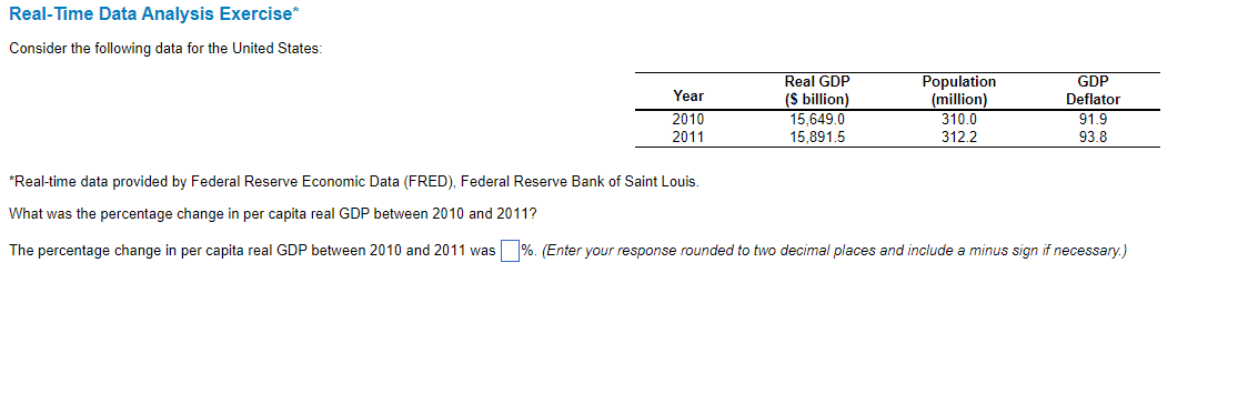 Solved Consider the following data for the United States: | Chegg.com