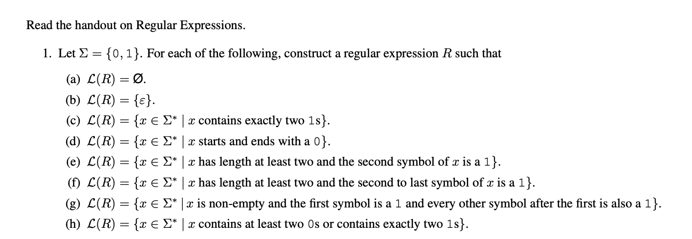 Solved Read the handout on Regular Expressions. 1. Let | Chegg.com Solved Read the handout on Regular Expressions. 1. Let | Chegg.com