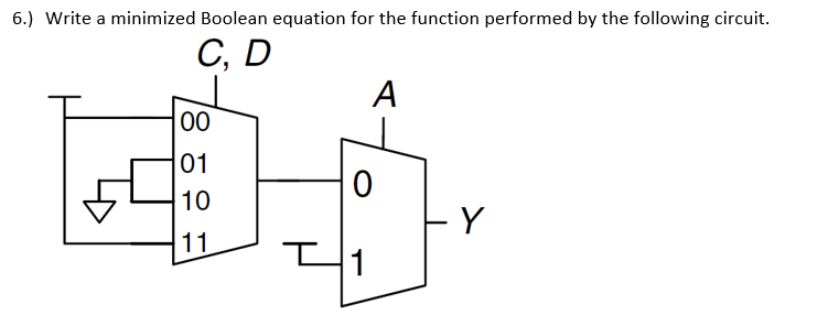 Solved 6.) Write a minimized Boolean equation for the | Chegg.com