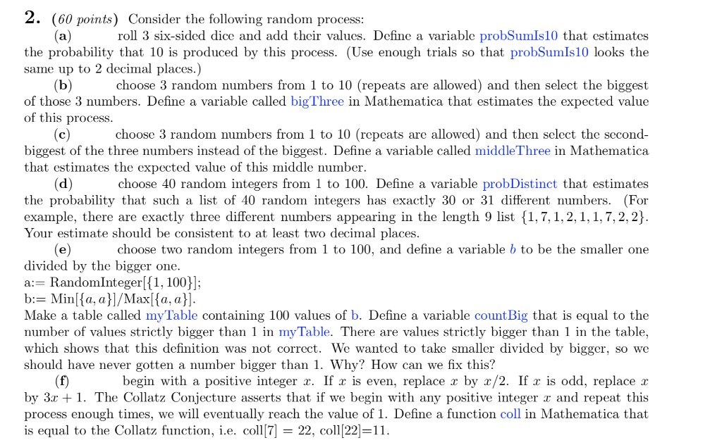 Solved 2. (60 points) Consider the following random process: | Chegg.com
