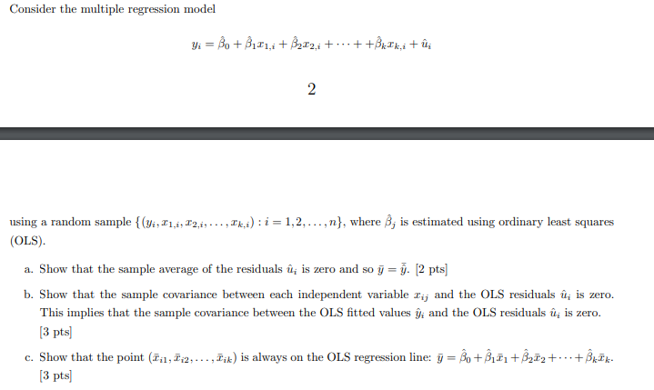 Solved Consider the multiple regression model | Chegg.com