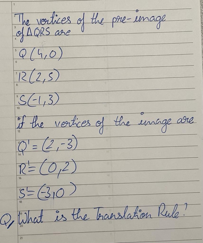 Solved The vertices of the pre-image of QRS are | Chegg.com