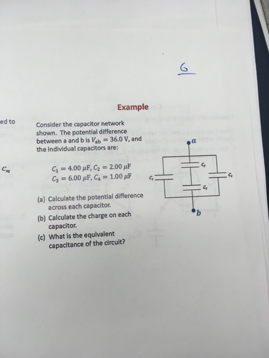 Solved Example ed to Consider the capacitor network shown. | Chegg.com
