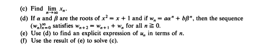 Solved The sequence of Fibonacci numbers is defined by | Chegg.com