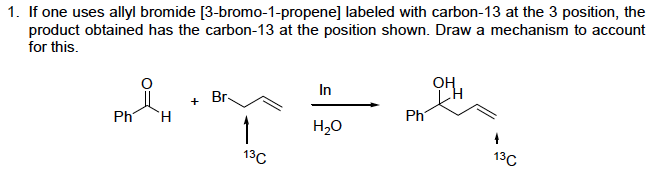 Solved 1. If one uses allyl bromide [3-bromo-1-propene] | Chegg.com