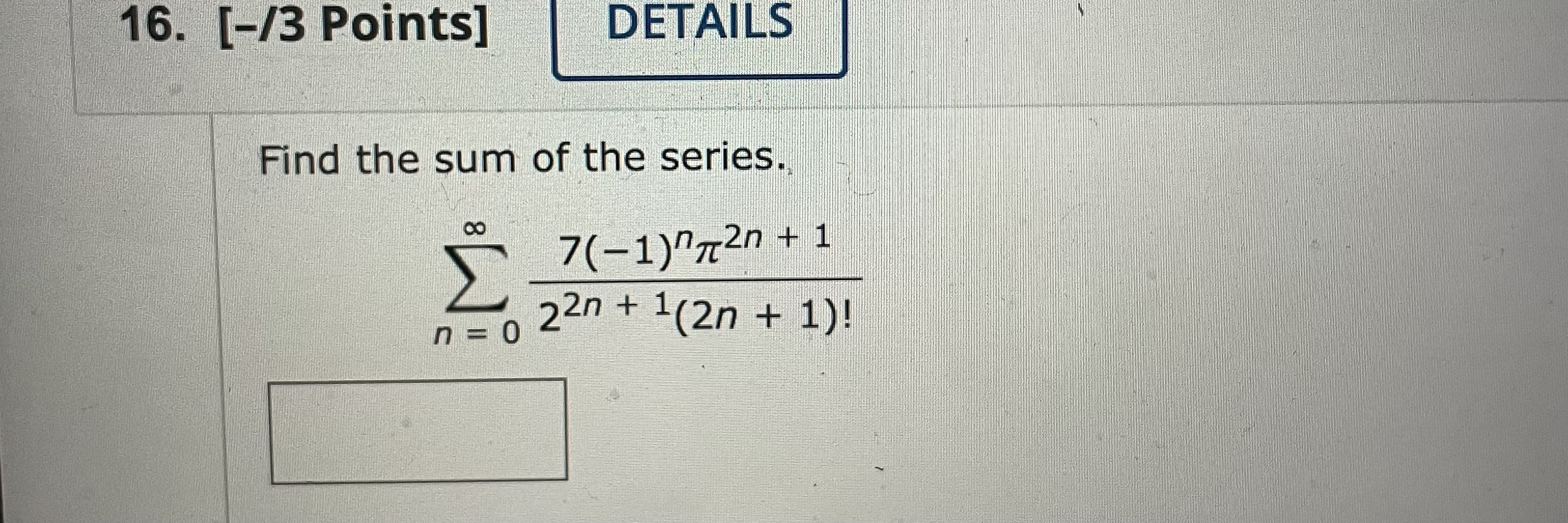 Solved Find the sum of the series. | Chegg.com