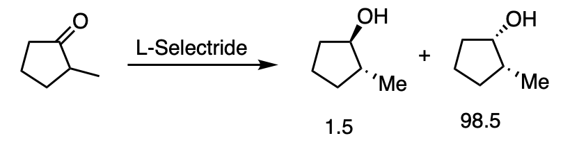 Solved ОН ОН L-Selectride + Me 'Me 1.5 98.5 | Chegg.com