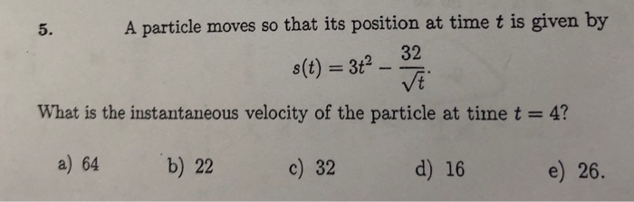 Solved A particle moves so that its position at time t is | Chegg.com