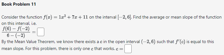 Solved Consider the function f(x)=1x2+7x+11 on the interval | Chegg.com