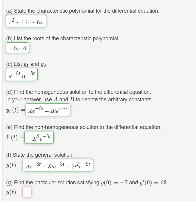 Solved (a) State the characteristic polynomial for the | Chegg.com