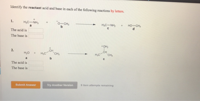 Solved Identify the reactant acid and base in each of the | Chegg.com