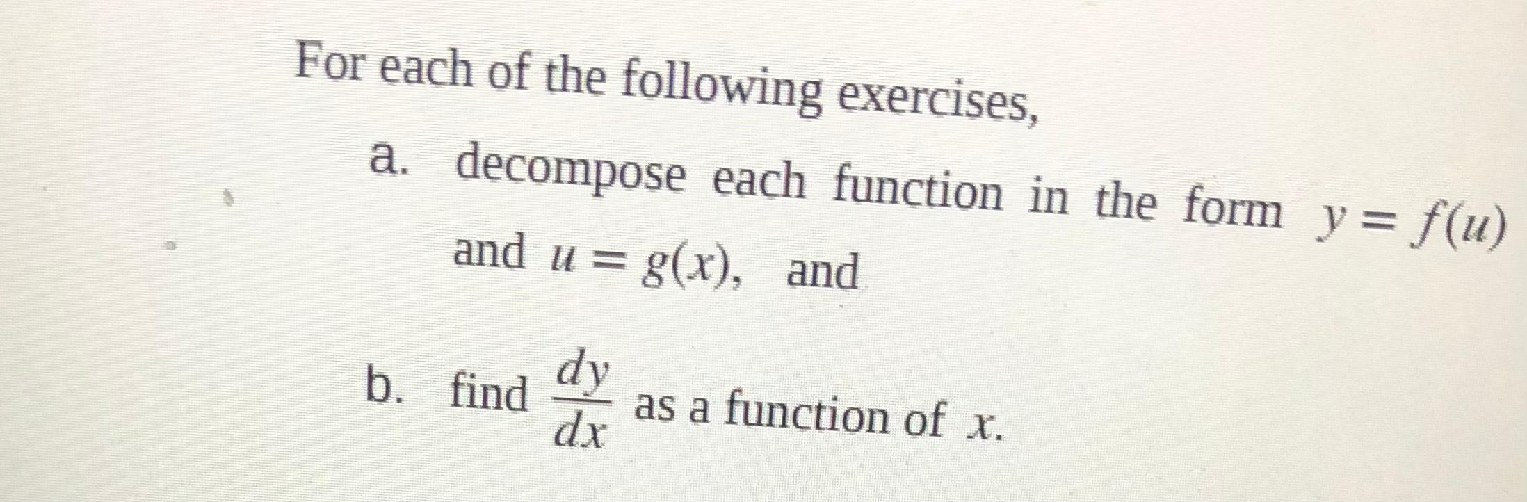 Solved For each of the following exercises, a. decompose | Chegg.com