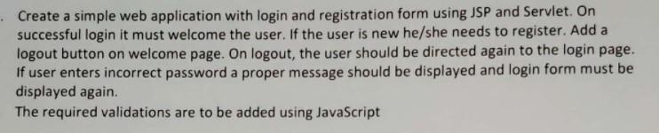 Solved Create a simple web application with login and | Chegg.com